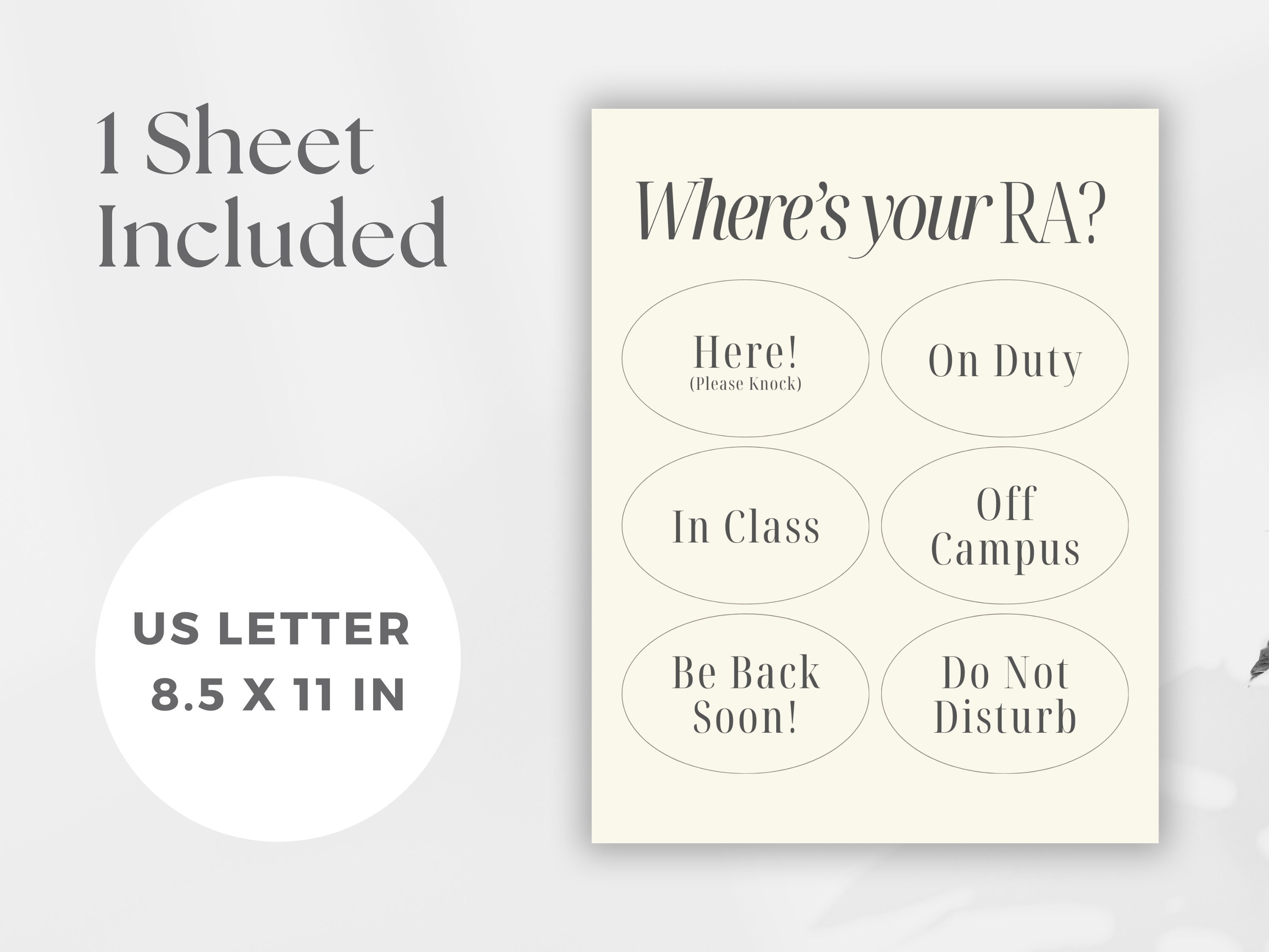 RA Door Sign | RA Door Decs | Dorm Staff | Where's Your RA | College ...