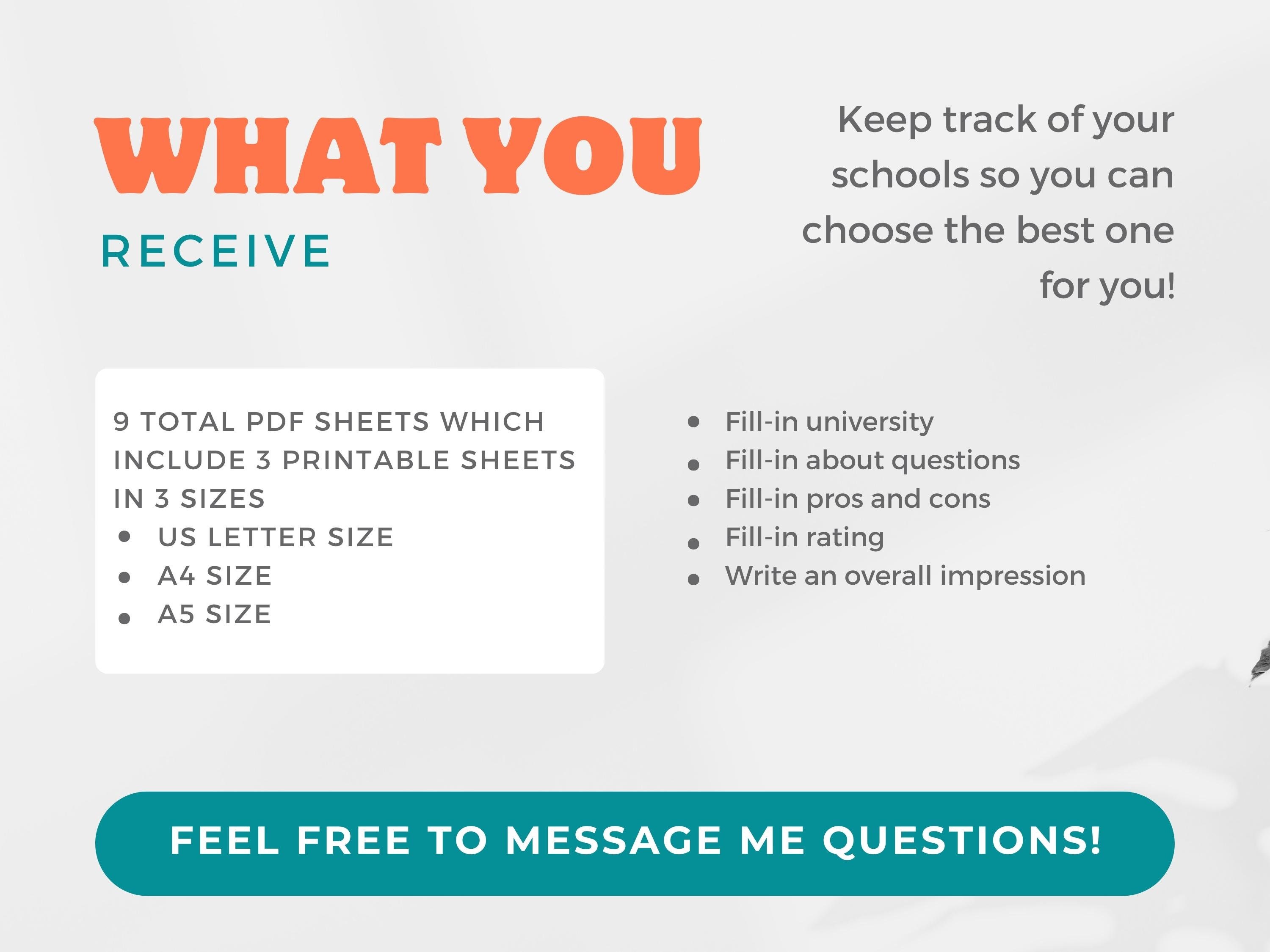 College Pros and Cons Worksheet | College Comparison | College Rating ...