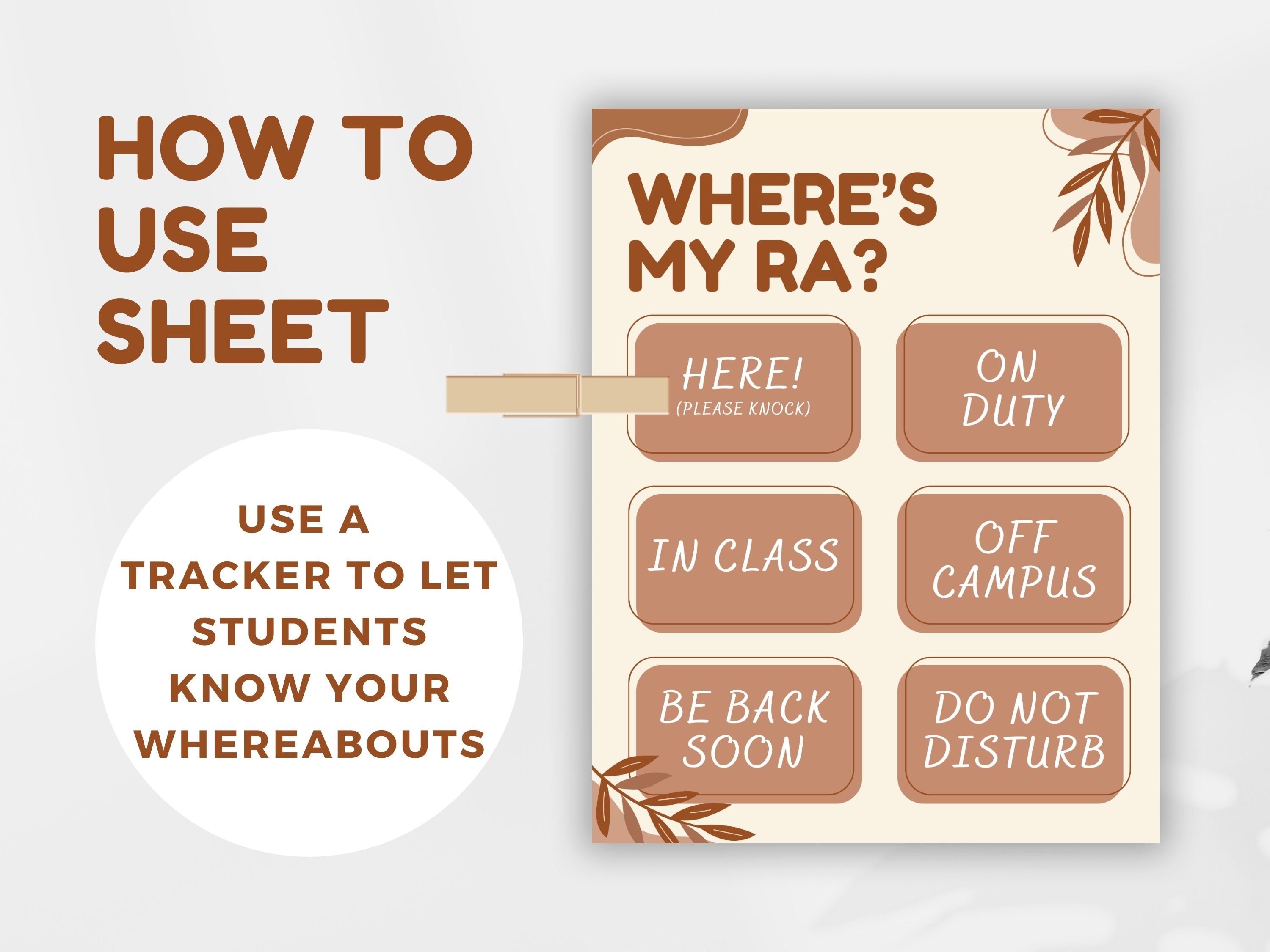 RA Door Sign | RA Door Decs | Dorm Staff | Where's My RA | College Dorm ...