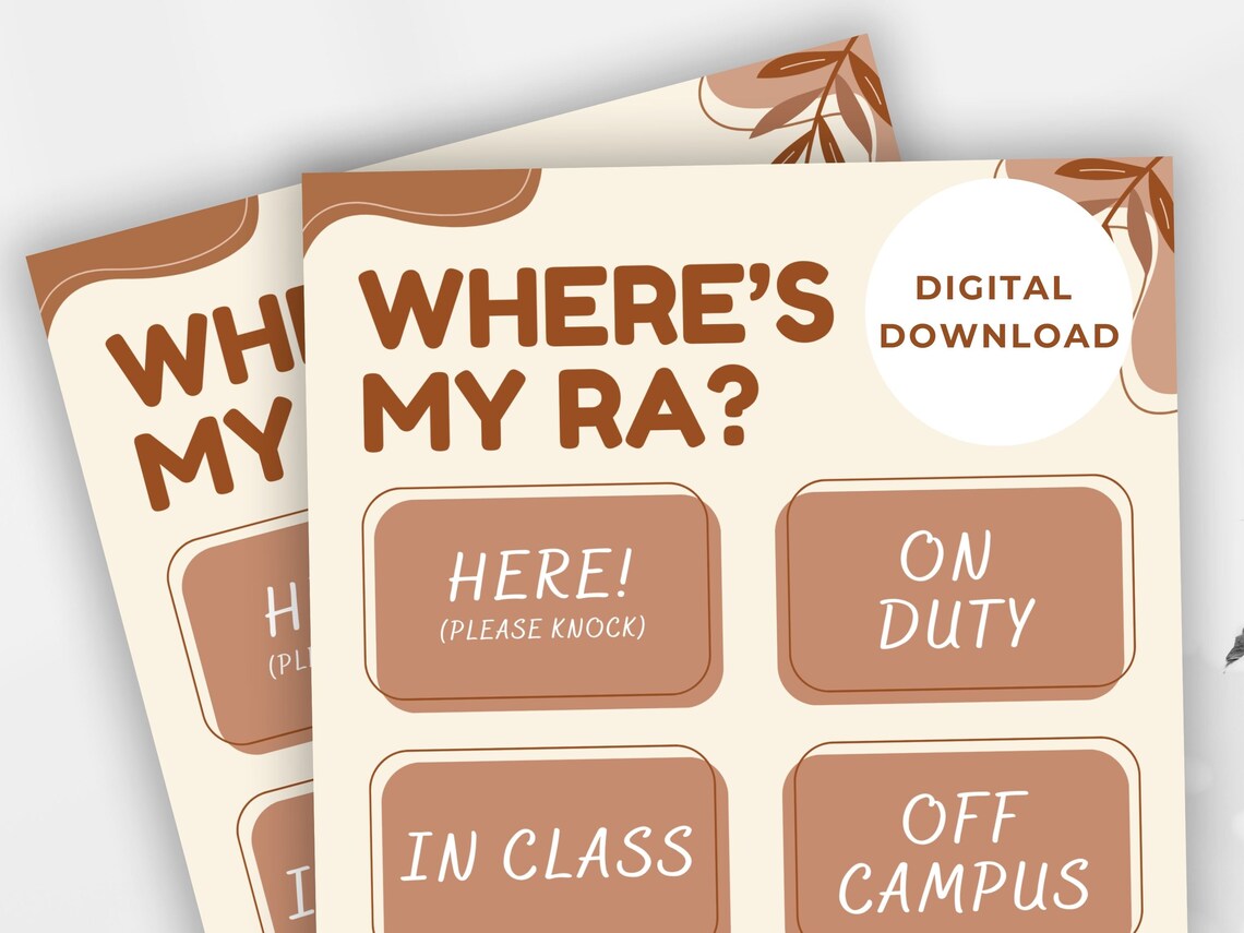 RA Door Sign | RA Door Decs | Dorm Staff | Where's My RA | College Dorm ...