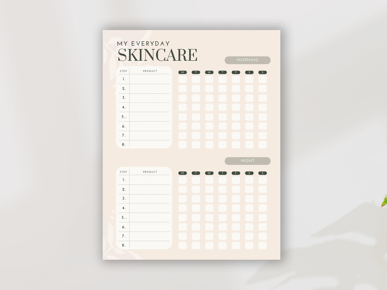 Skincare Routine, Skincare Tracker, Skincare Planner, Weekly Skincare ...