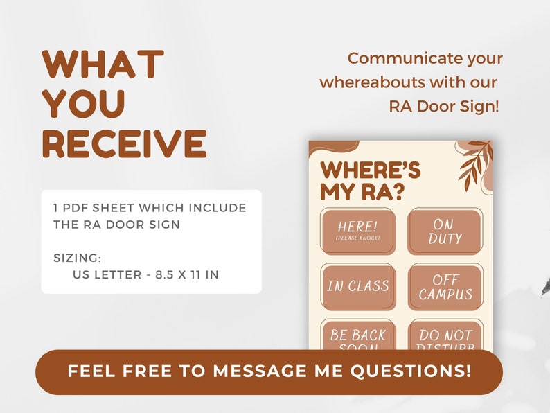 RA Door Sign | RA Door Decs | Dorm Staff | Where's My RA | College Dorm ...