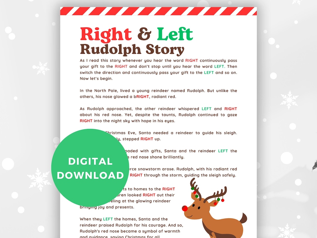 Left Right Christmas Game | Right Left Christmas Game | Rudolph the Red ...