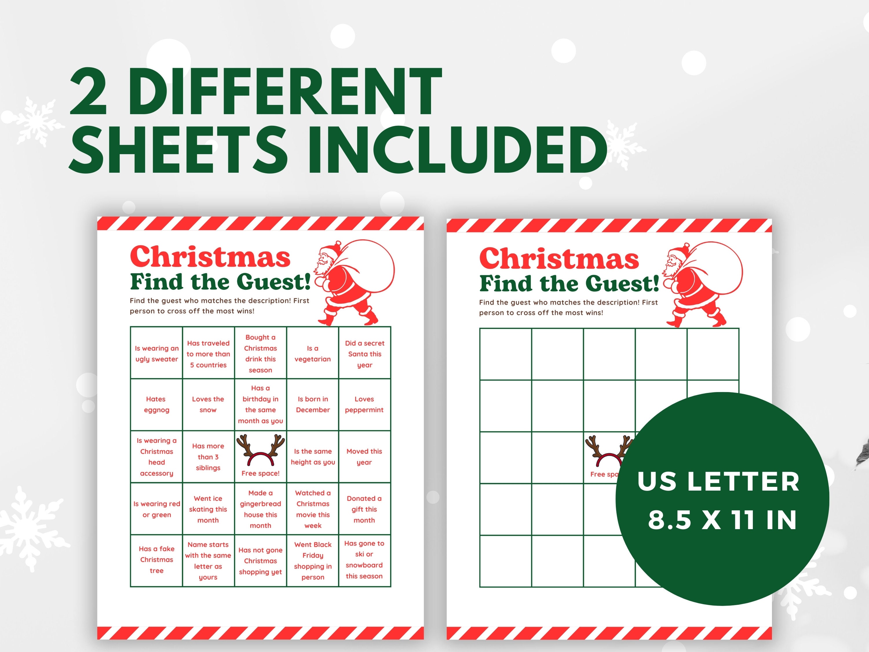 Christmas Find the Guest Bingo | Find the Guest Game | Christmas Ice ...