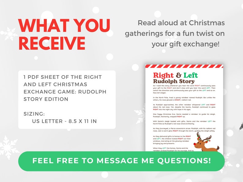 Left Right Christmas Game | Right Left Christmas Game | Rudolph the Red ...