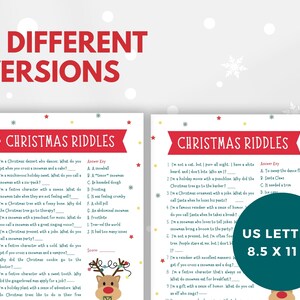 Christmas Riddles | Christmas Party Games Printable | Christmas Trivia ...