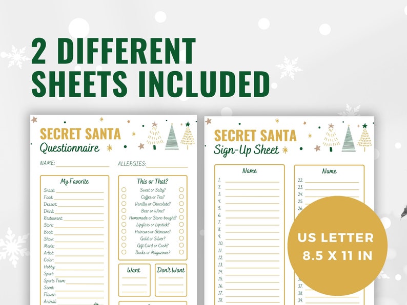 Secret Santa Questionnaire | Secret Santa Form | Secret Santa ...