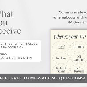 RA Door Sign | RA Door Decs | Dorm Staff | Where's Your RA | College ...