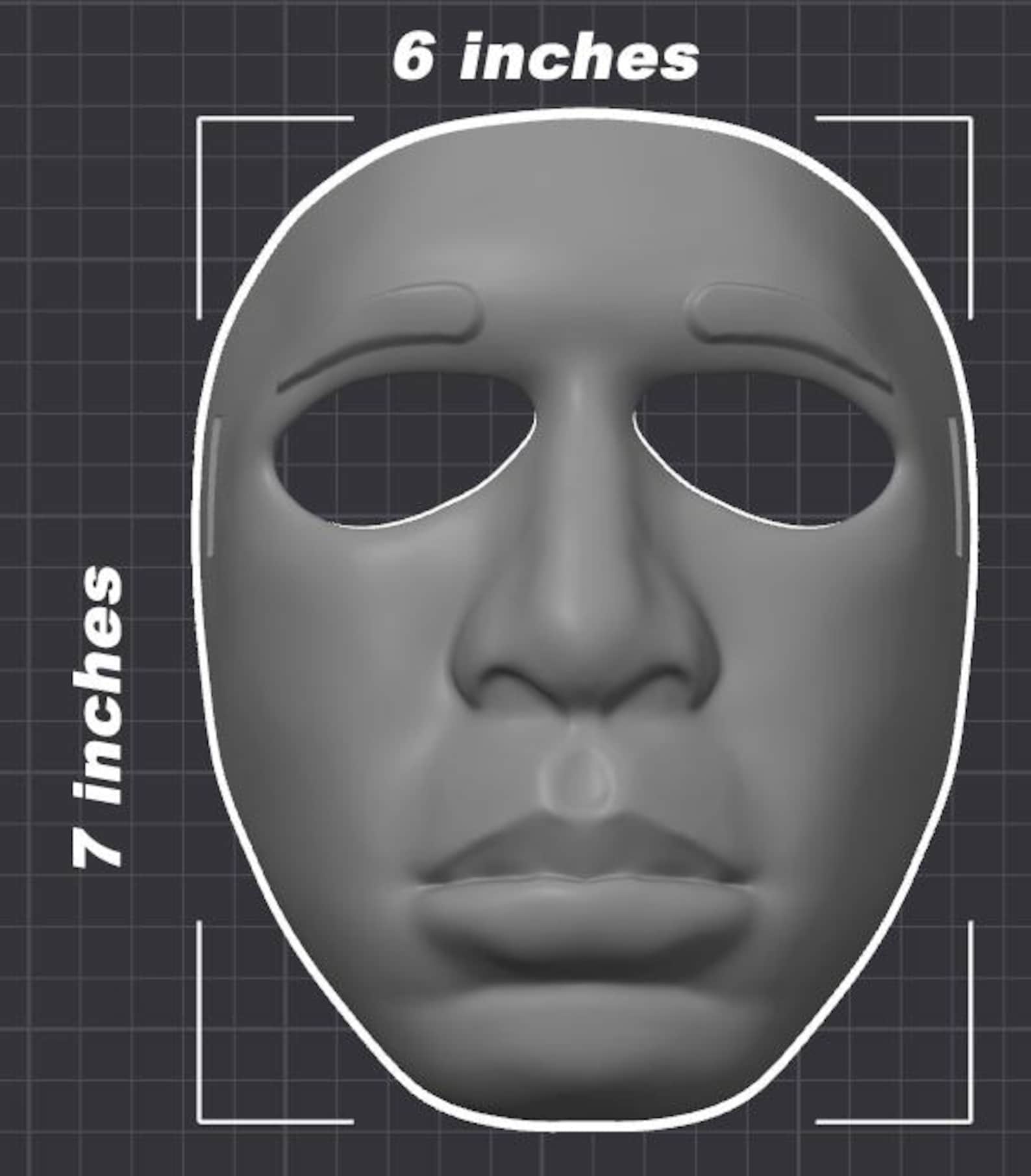 CHROMA Mask (molded Eyebrows) - Etsy