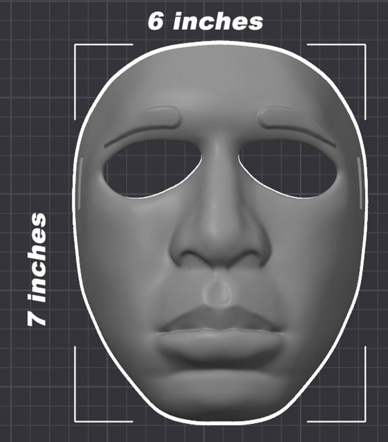 CHROMA Mask (molded Eyebrows) - Etsy