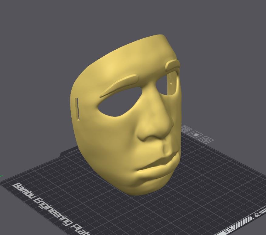 CHROMA Mask (molded Eyebrows) - Etsy