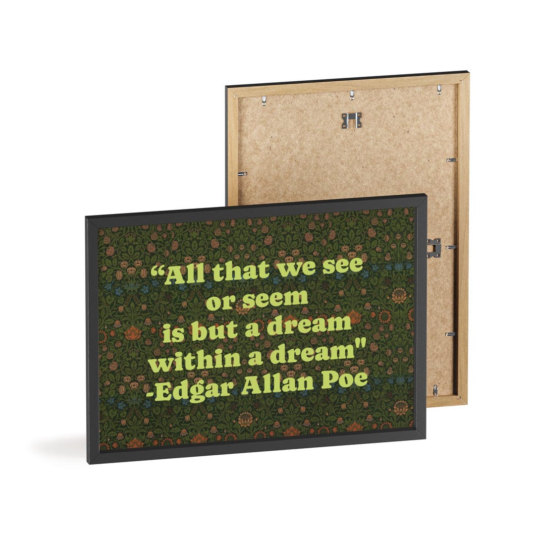 Edgar Allan Poe Quote Poster, Gothic Literature Decor, William Morris ...