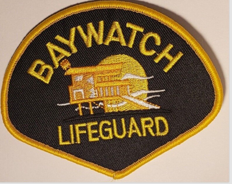 Patch BAYWATCH LIFEGUARD Navy Blue Yellow Iron on Embroidered - Etsy