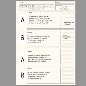 Songwriting Template + Guide - Lyric Writing Tips - Music Composition ...