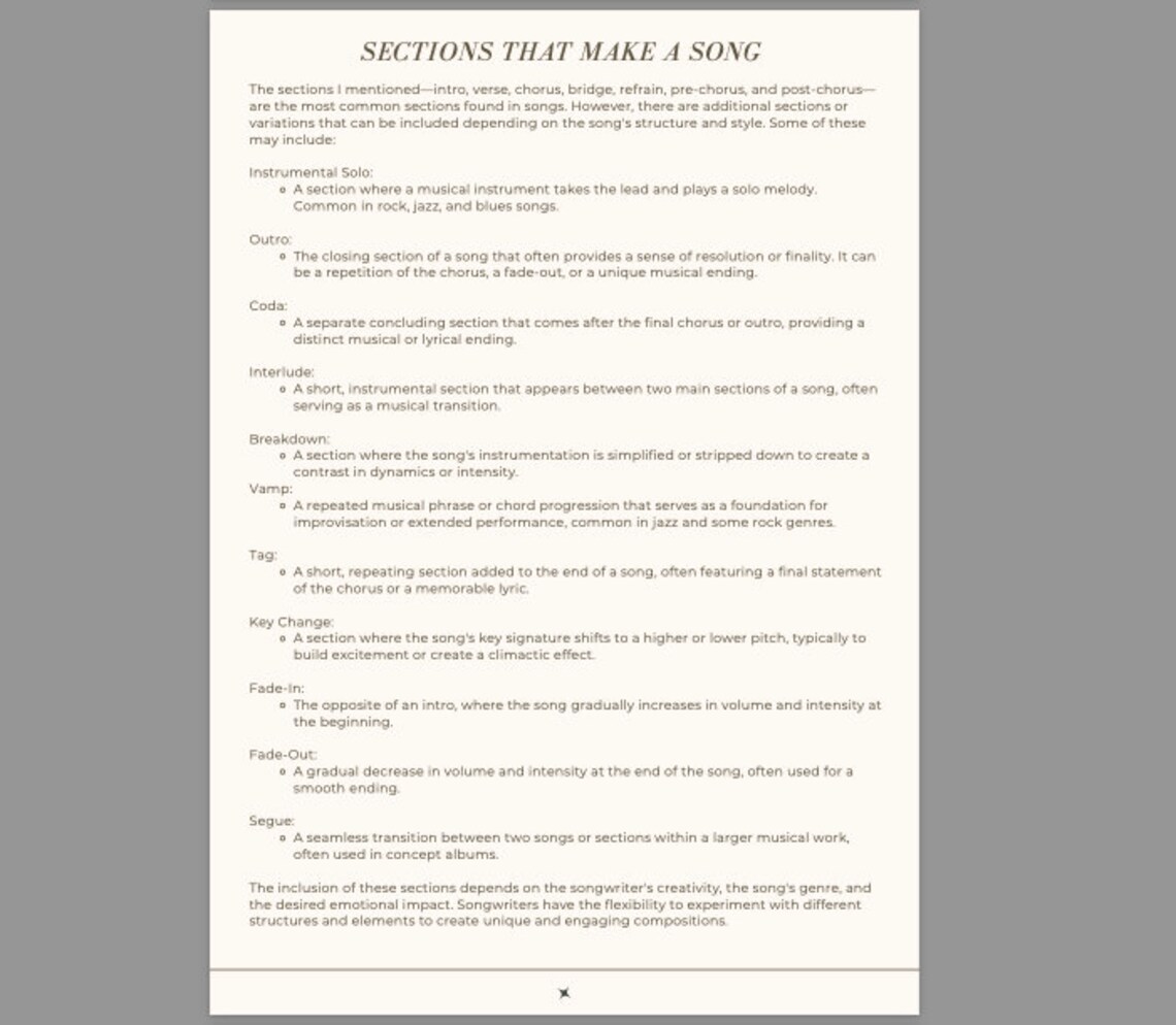 Songwriting Template Guide Lyric Writing Tips Music Composition ...