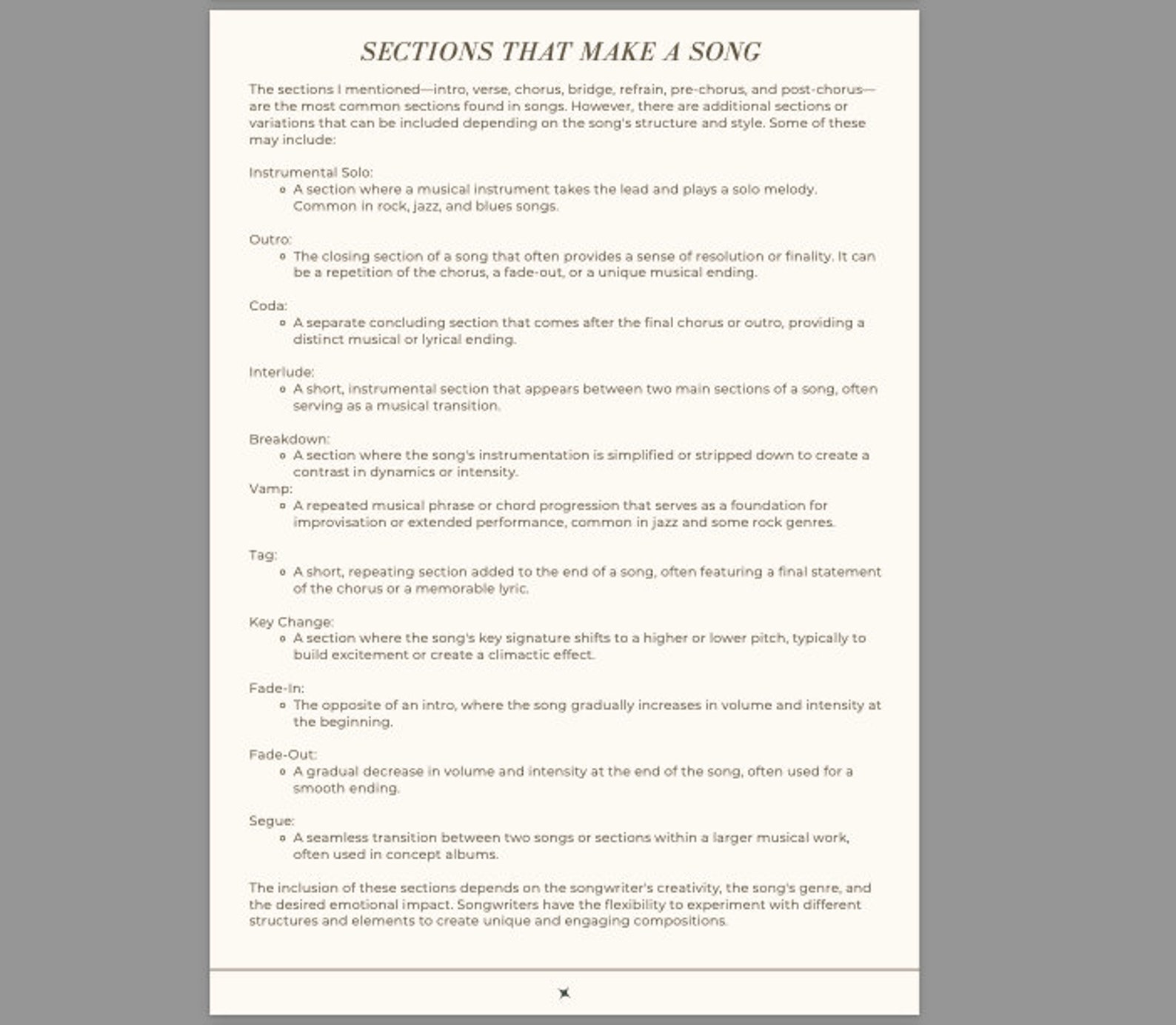 Songwriting Template Guide Lyric Writing Tips Music Composition ...