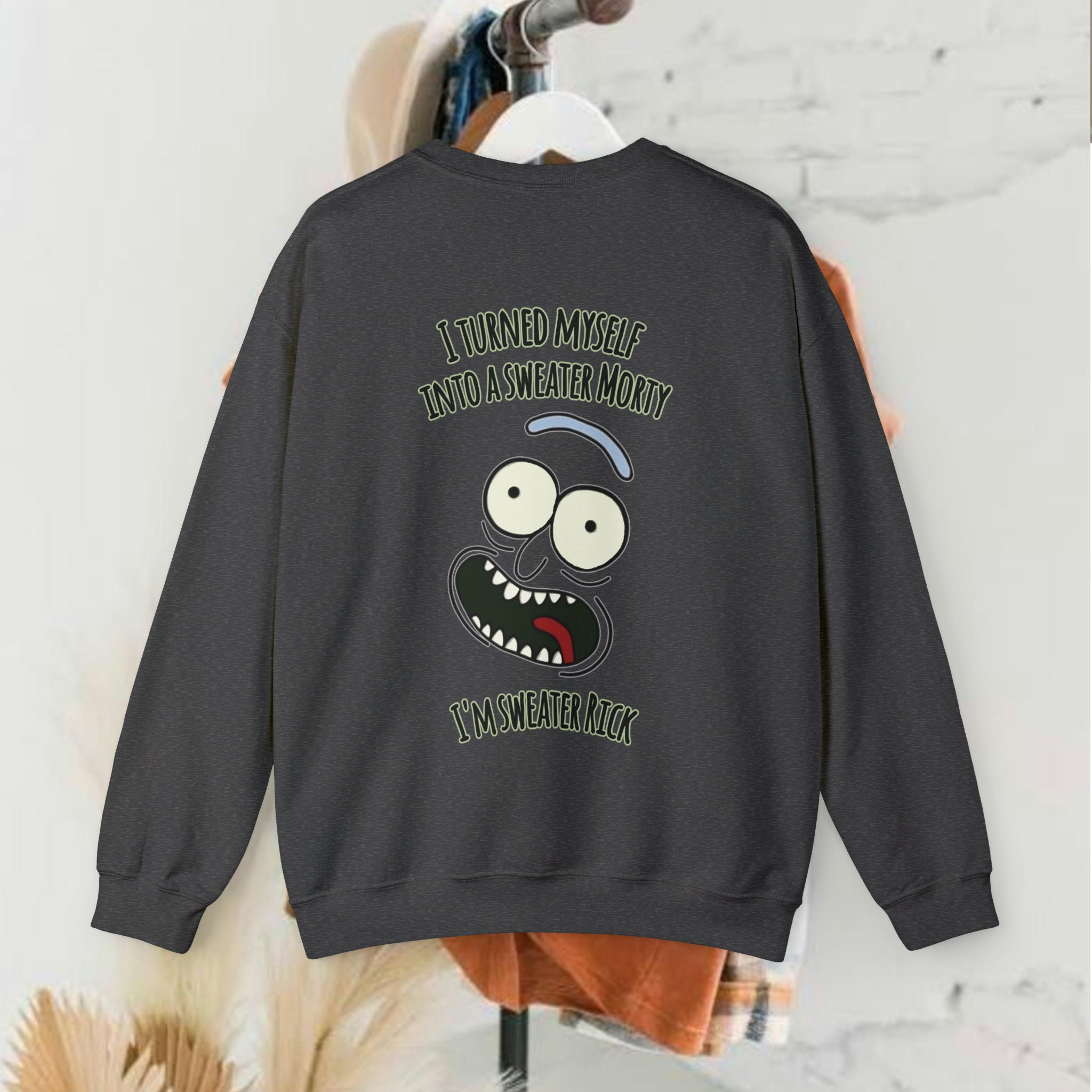 Sweater Rick, Print on Back, Unisex, Crewneck, Sweatshirt - Etsy