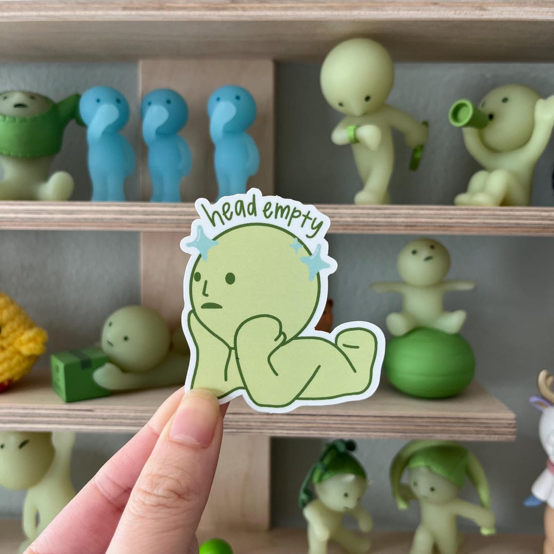 Head Empty Sticker | Daydreaming Smiski | Vinyl Waterproof Matte ...