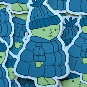 Puffer Jacket Smiski Sticker | Waterproof and Dishwasher Safe Vinyl ...