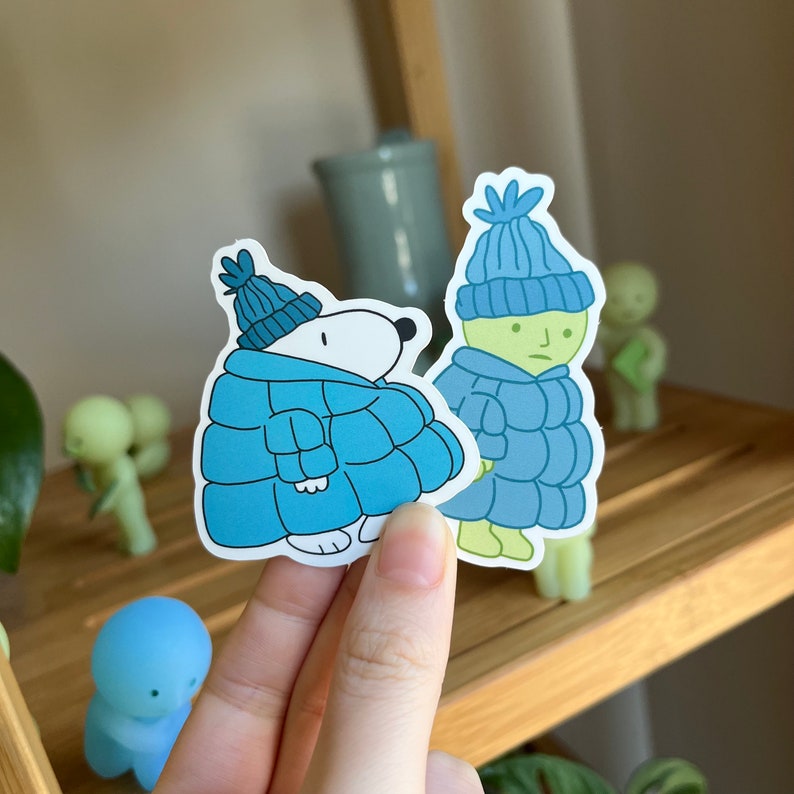 Puffer Jacket Smiski Sticker Waterproof and Dishwasher Safe Vinyl ...