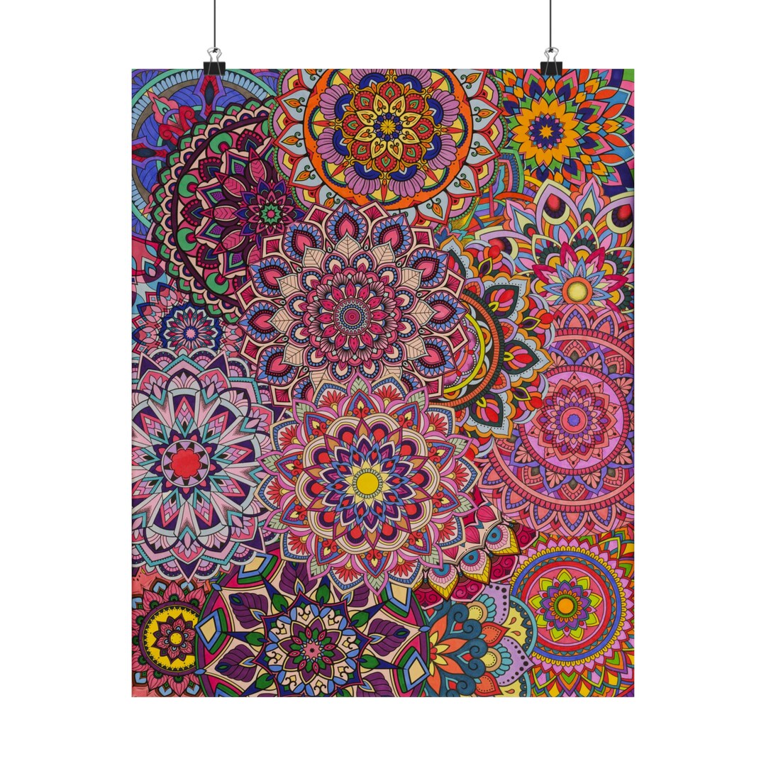 Whimsical- Mandala Collage- Matte Poster- 16"x20" - Etsy