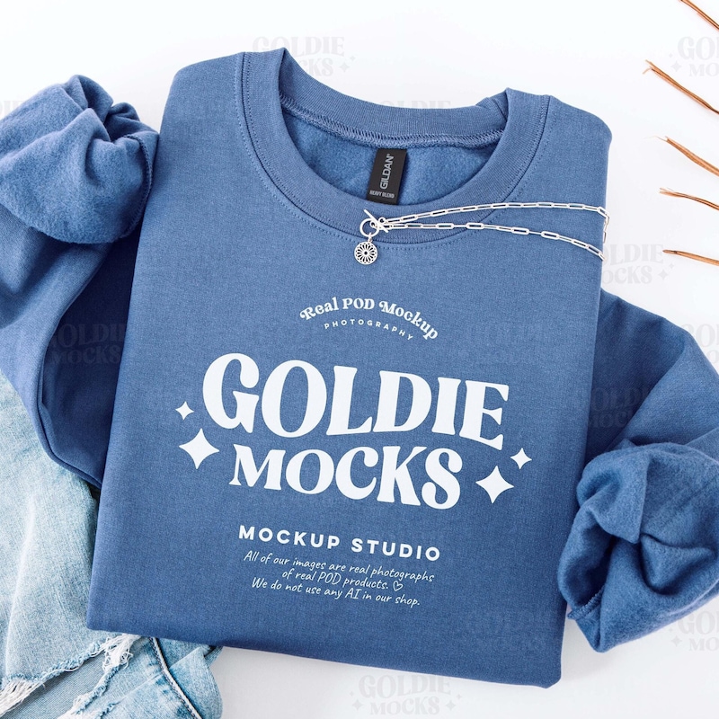 Blue Flat Lay Mockups - Etsy