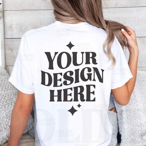Comfort Colors C1717 White Shirt Back Mockup | White T-shirt Back Mock ...