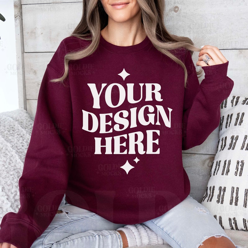 Dark Red Sweater - Etsy