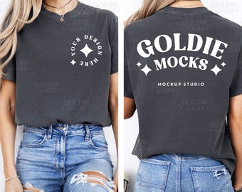 Front and Back Comfort Colors C1717 White Mockup, Oversized White Back ...