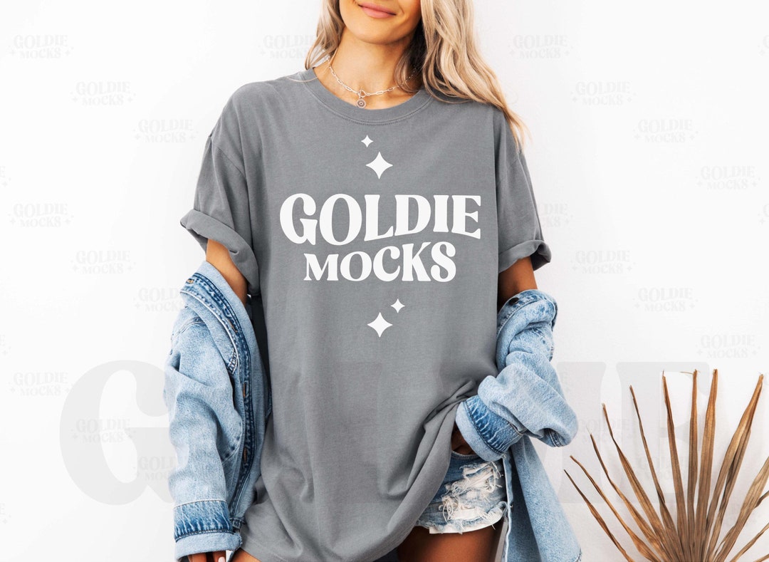 Comfort Colors C1717 Grey Shirt Mockup | CC 1717 Grey T-shirt Mock-up ...
