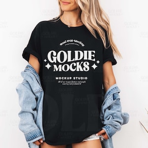 Gildan 5000 Black Tshirt Mockup Long G500 Black T-shirt Mockup Real ...