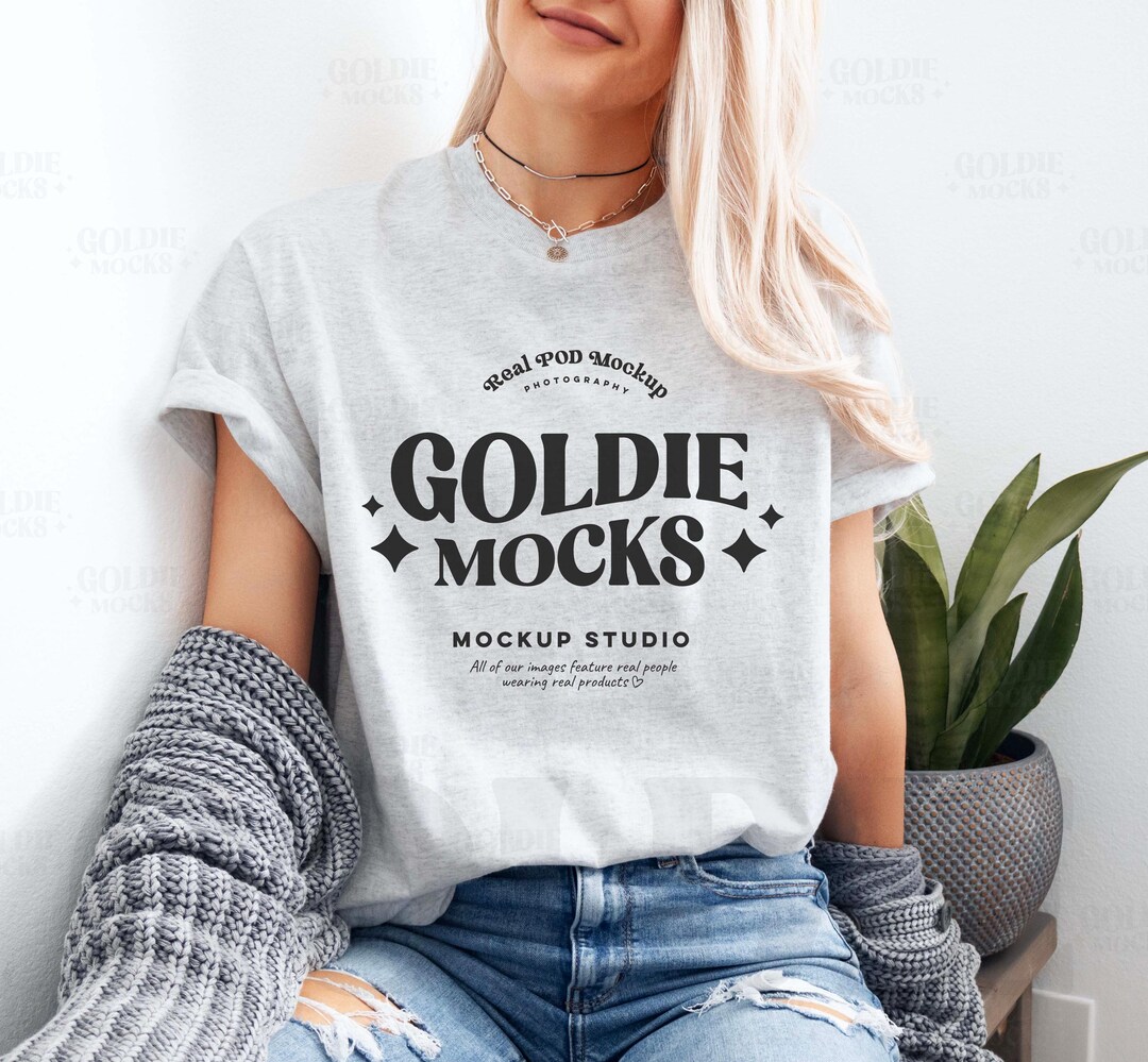 Gildan 5000 Ash Tshirt Mockup | G500 Ash Grey T-shirt Mock-up | Real ...