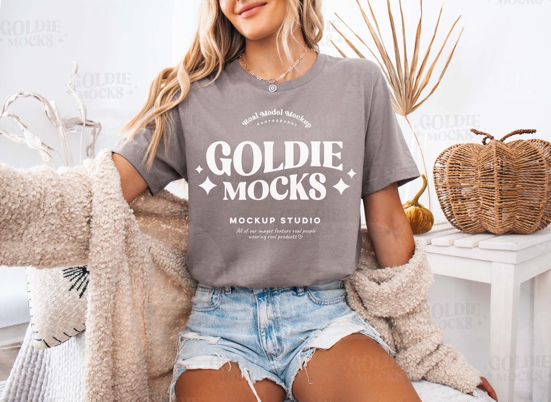 Bella Canvas 3001 Pebble Shirt Mockup | BC 3001 Pebble Tshirt Mock-up ...