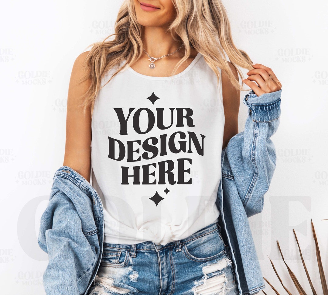 Comfort Colors C9360 White Tank Top Mockup | CC 9360 White Tank Mock-up ...