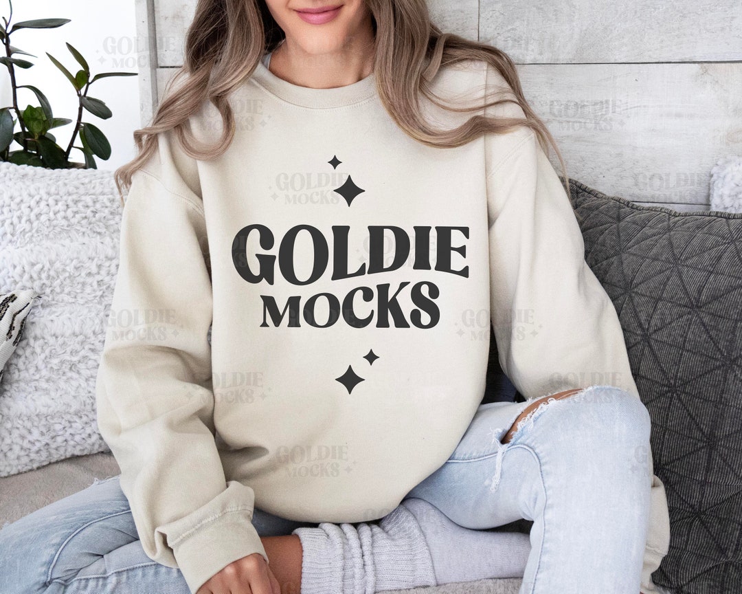 Gildan 18000 Sand Sweatshirt Mockup G180 Sand Crewneck - Etsy
