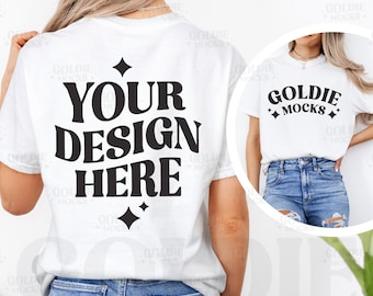 Comfort Colors C1717 White Front & Back Shirt Mockup Comfort Color ...