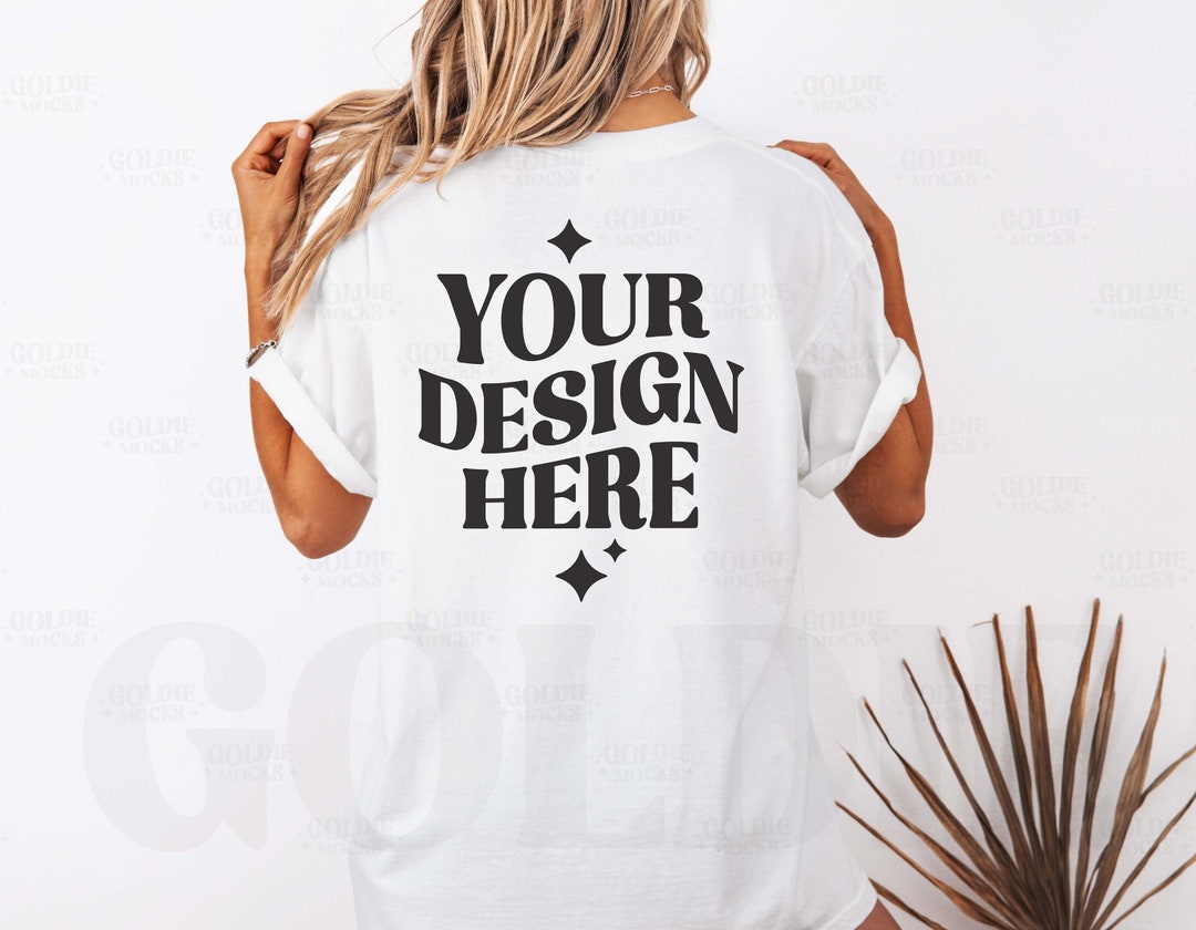Comfort Colors C1717 White Shirt Back Mockup | Back of 1717 White T ...