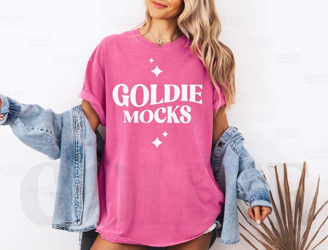 Comfort Colors C1717 Crunchberry Shirt Mockup | CC 1717 Pink T-shirt ...