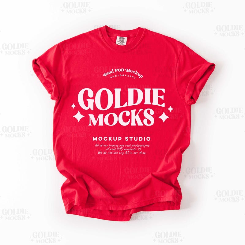 Red Color Shirt Mockup - Etsy UK