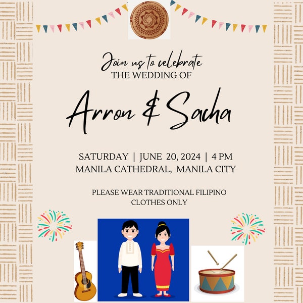 Filipino Wedding Invitation - Etsy