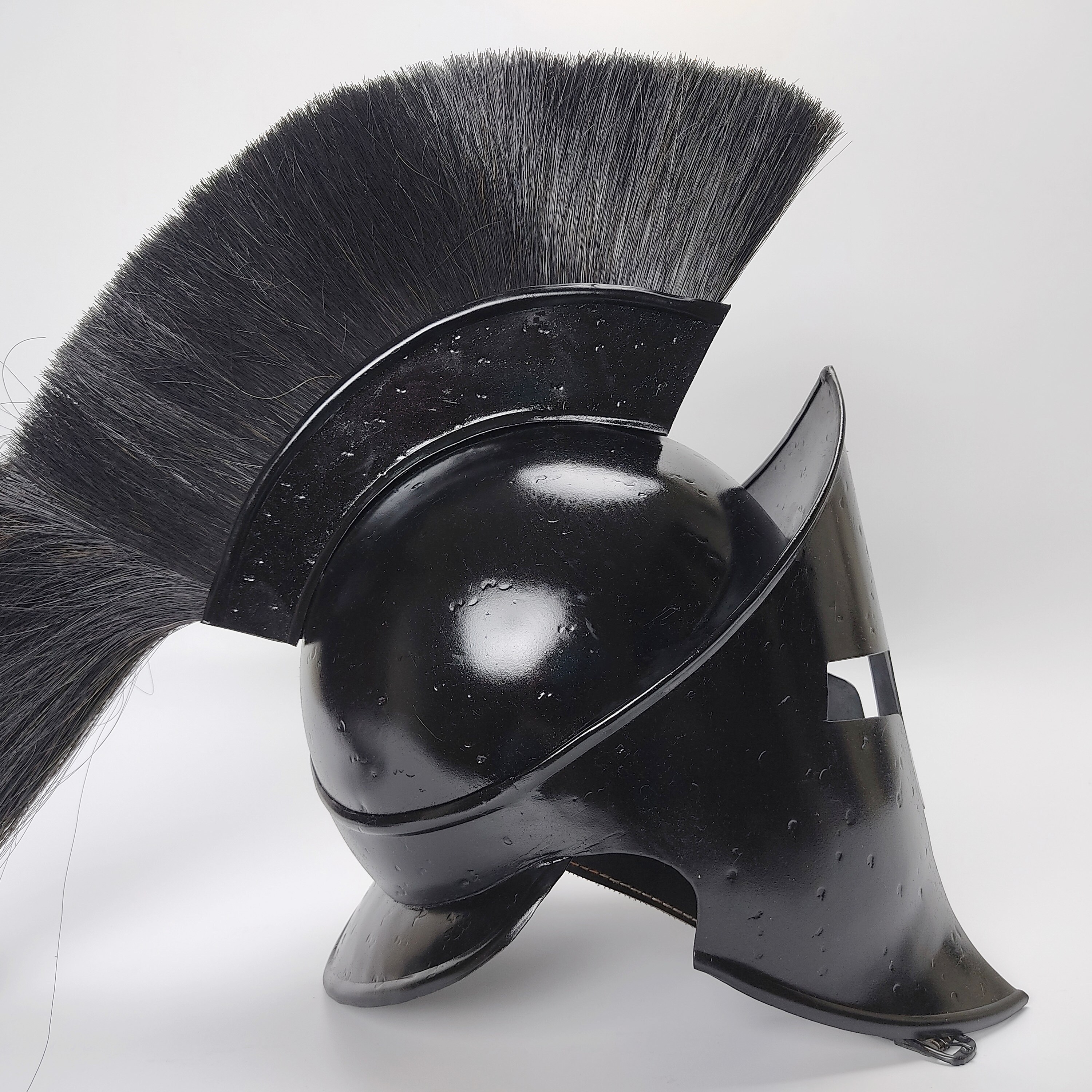 Black King Leonidas Spartan Helmet, 300 Movie Fully Functional Medieval ...