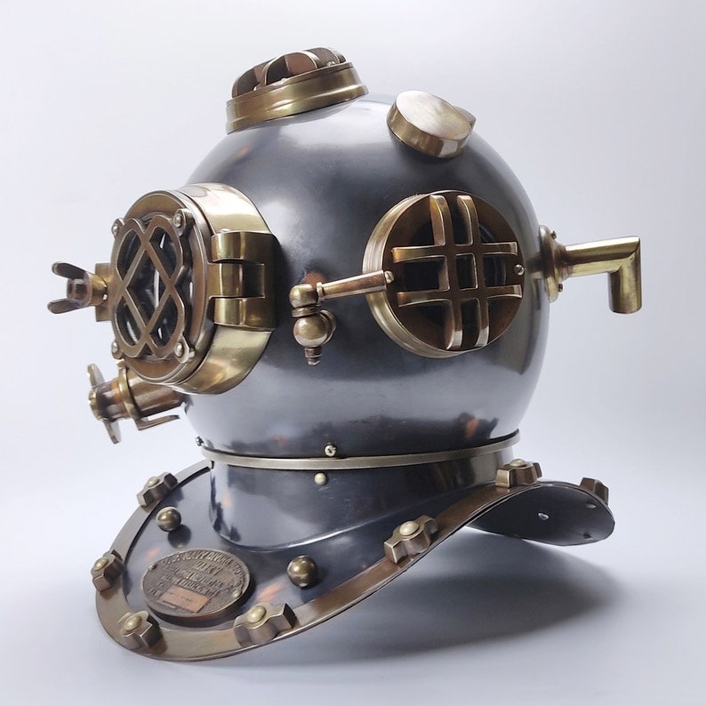 Custom Scuba Diving Helmet White US Navy Mark V Divers Helmet Marine ...