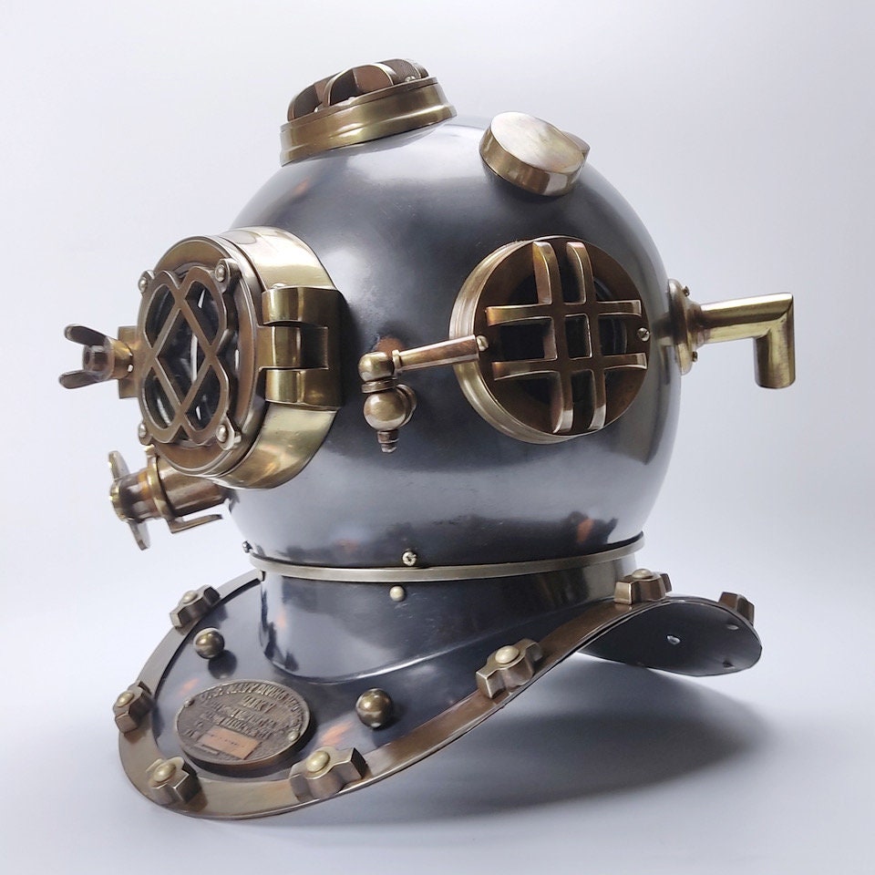 Custom Scuba Diving Helmet White US Navy Mark V Divers Helmet Marine ...