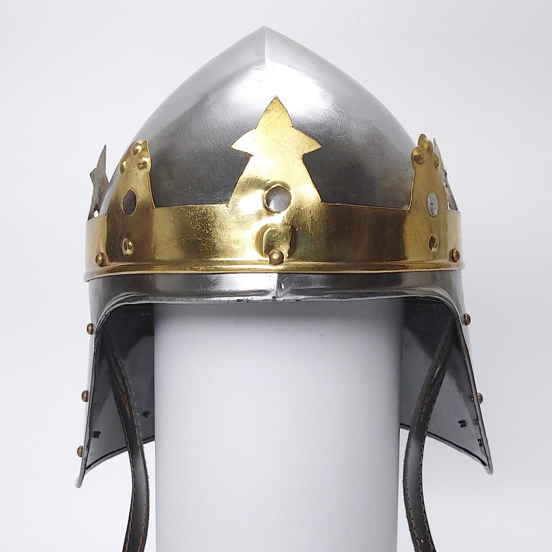 Medieval King Helmet Battle Warrior Steel Helmet Decorative Armor ...