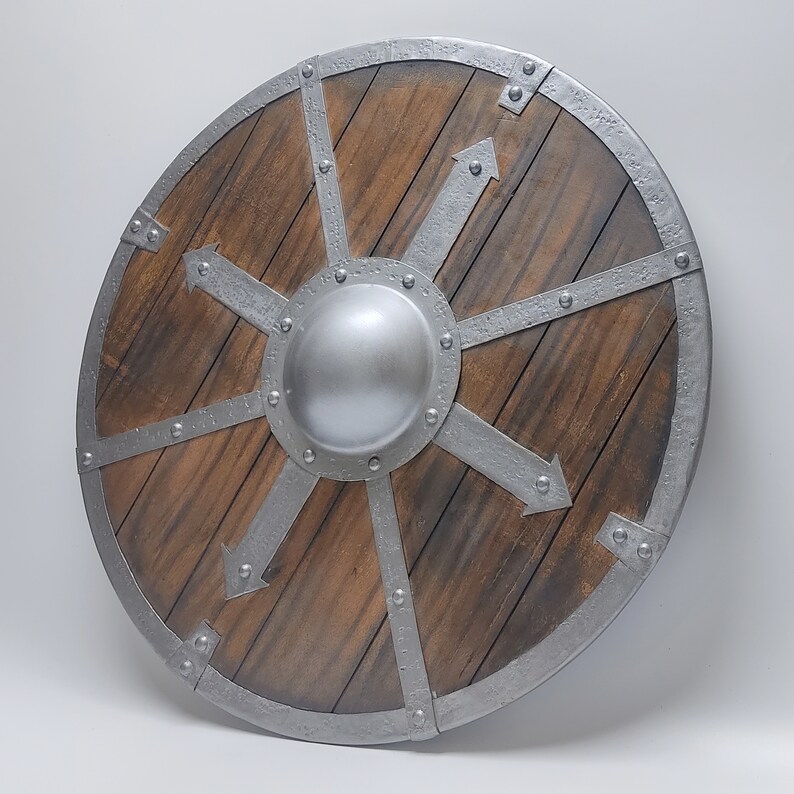 Compass Shield, Wooden Shield, Medieval Viking Shield, Valhalla Raven ...