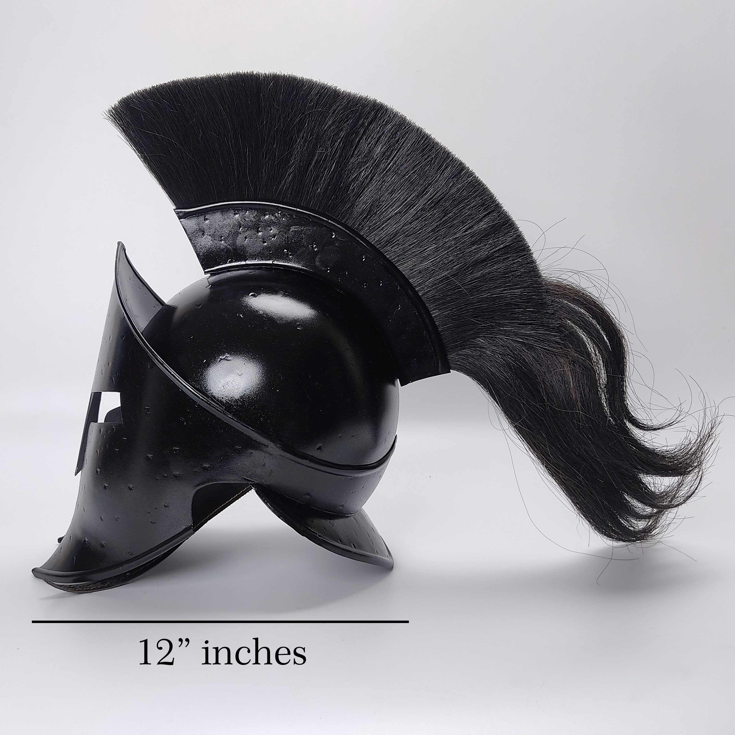 Black King Leonidas Spartan Helmet, 300 Movie Fully Functional Medieval ...