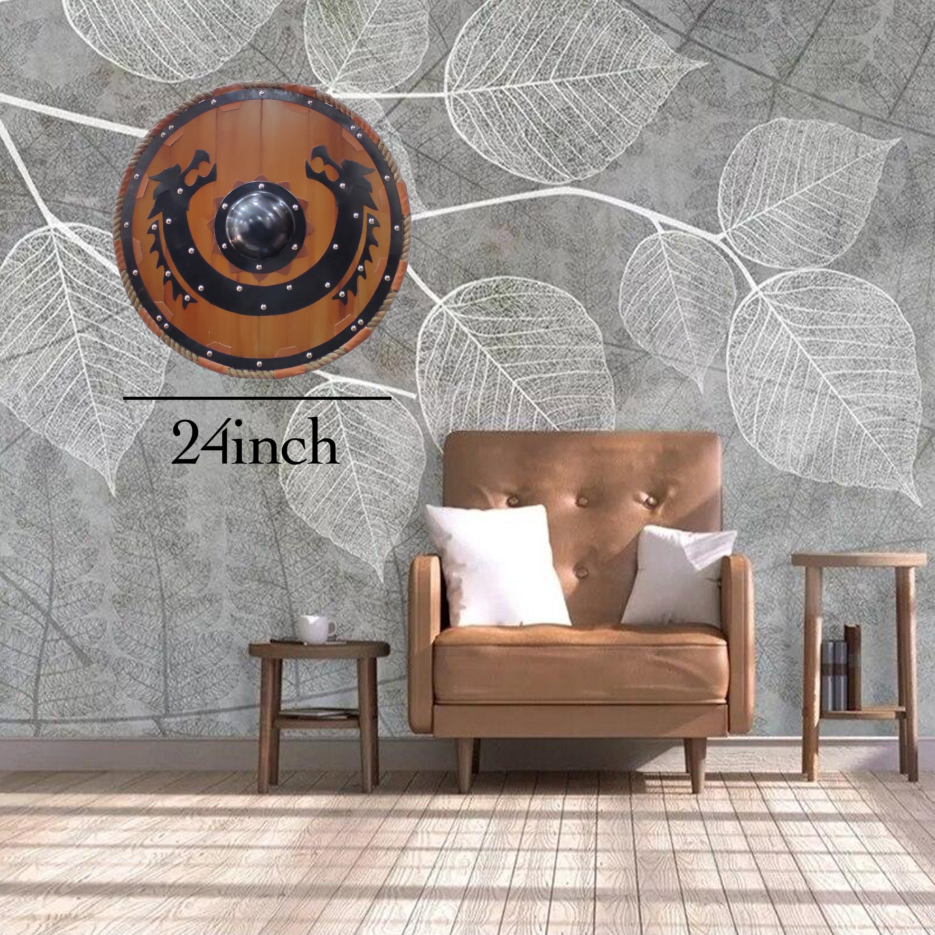 Medieval Viking Shield, Wooden Shield, Compass Shield, Valhalla Raven ...