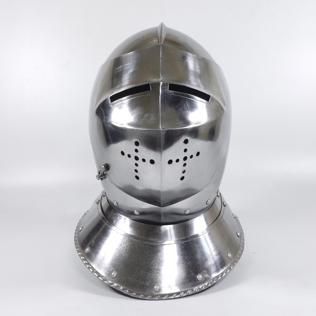 European Closed Helmet Medieval Knight Helmet Larp Fancy Armour Costume ...