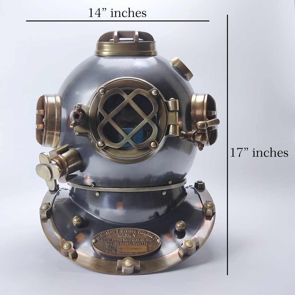 Custom Scuba Diving Helmet White US Navy Mark V Divers Helmet Marine ...