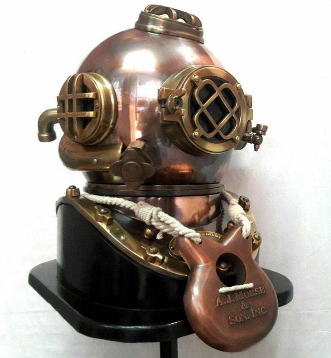 Brown Marine Diving Helmet US Navy Mark V Diving Helmet Deep Sea Scuba ...